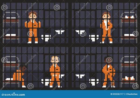Pixel Art Prison Ilustração Do Vetor Ilustração De Punhos 85536117