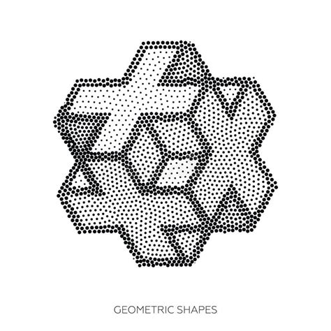 Three Dimensional Geometric Figures Collected From Points Stock Vector