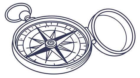 Open Compass Direction And Exploration Tool Vector Design Generative Ai Stock Vector