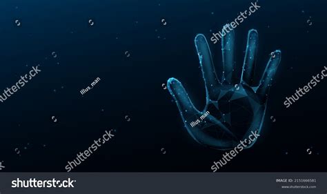 Stop Hand Sign Form Lines Triangles Stock Vector Royalty Free 2151666581 Shutterstock