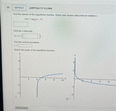 Solved 33 Details Find The Domain Of The Logarithmic