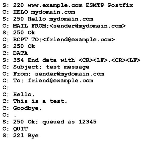 Example Of Smtp Communication C Is A Client S Is Server Download