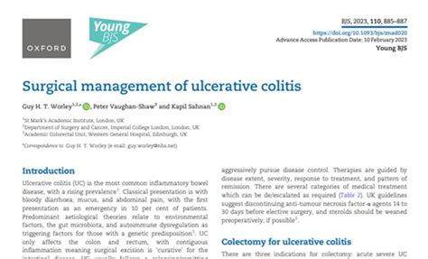 Surgical Management Of Ulcerative Colitis