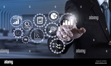 Business Data Analytics Management With Connected Gear Cogs With Kpi