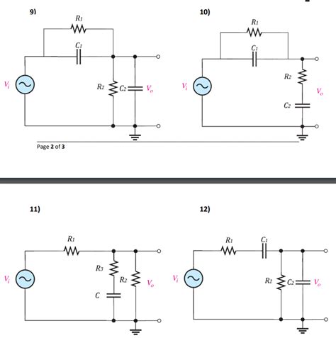 Solved RC Circuit Transfer Functions Derive The Transfer Chegg Com
