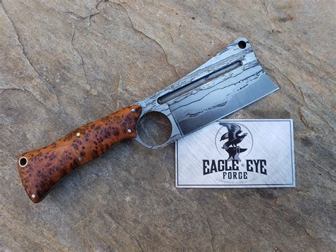 Another San Mai Cleaver 80crv2 Wagon Wheel Wrought And Thuya Burl