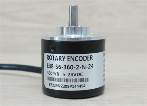 360p R Incremental Rotary Encoder E38 S6 360 2 N 24 Shaft 6mm Cable 2m Npn 5 24vdc
