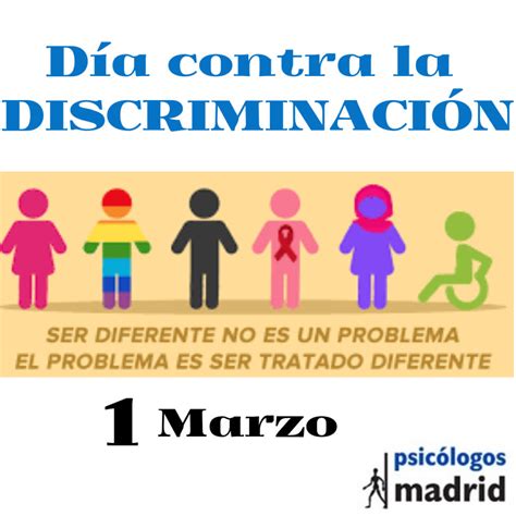 Día Contra La Discriminación Psicologos Madrid