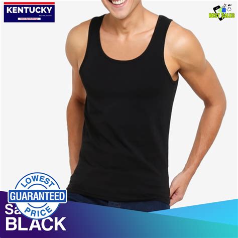 Kentucky Plain Black Inner Or Outer Sando For Adult Men Set Of 3 Pcs