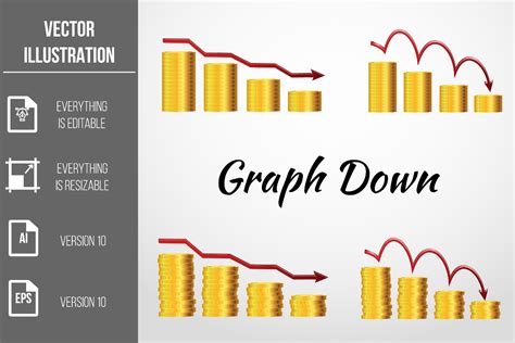 Declining Graph Vector Clipart Graphic By Ka Design · Creative Fabrica