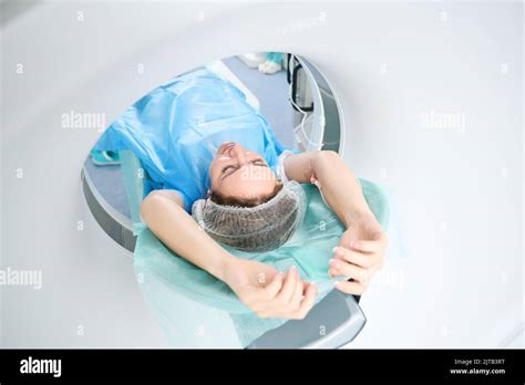 Woman Undergoing A CT Scan Procedure In Medical Center Stock Photo Alamy
