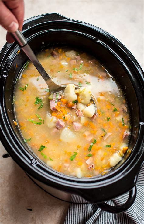 Slow Cooker Ham And Potato Soup • Salt And Lavender