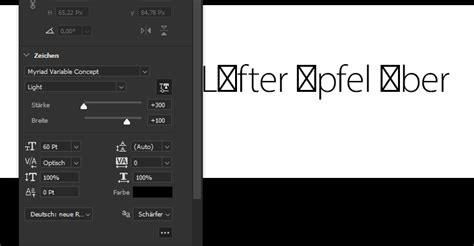 P Myriad Variable Concept Missing Some Glyphs Um Adobe Product