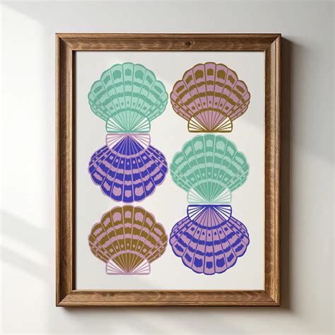 Symmetrical Shells Art Print Fiori And Fern