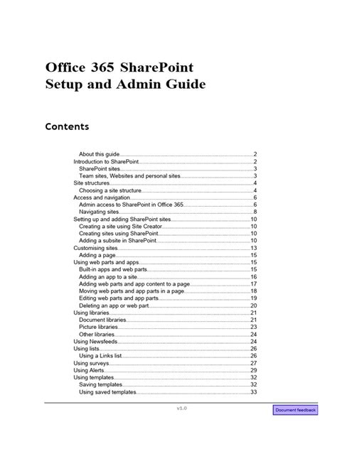 O365 Sharepoint Setup And Admin Guide Pdf Share Point Websites