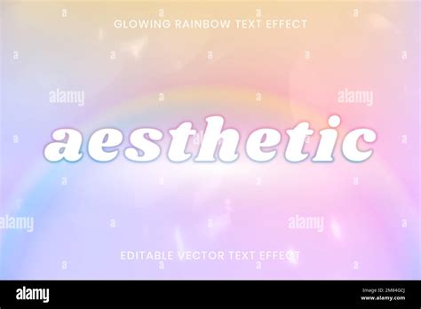 glowing rainbow text effect vector editable template stock vector image and art alamy