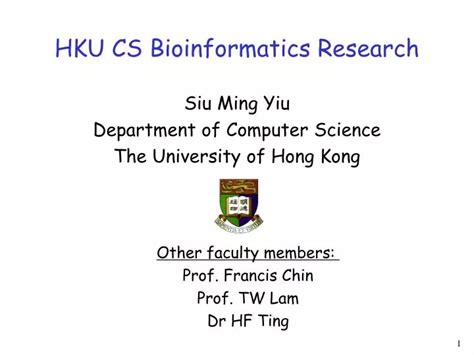 PPT HKU CS Bioinformatics Research PowerPoint Presentation Free Download ID