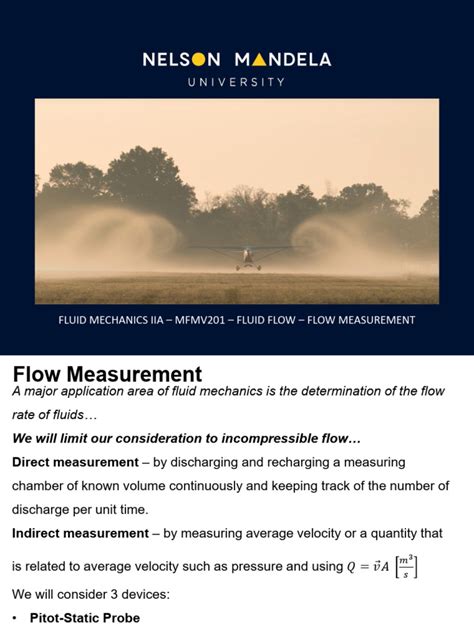 Mfmv201 08 Fluid Flow Flow Measurement Pdf Flow Measurement Fluid Dynamics