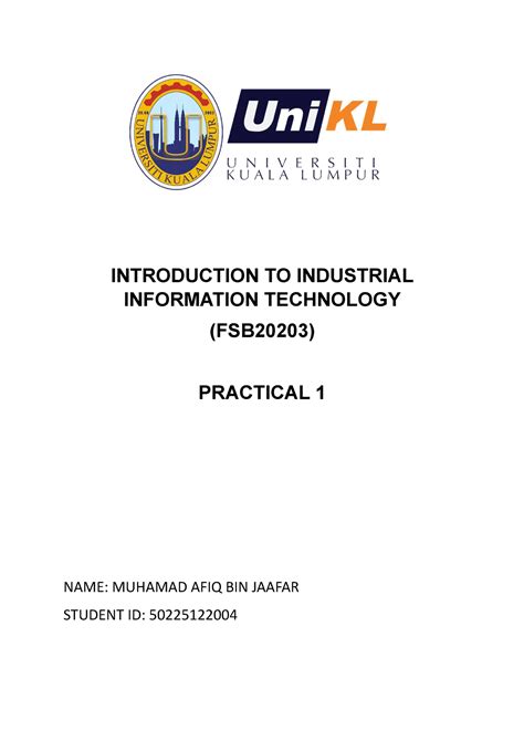 introduction to industrial information technology practical 1