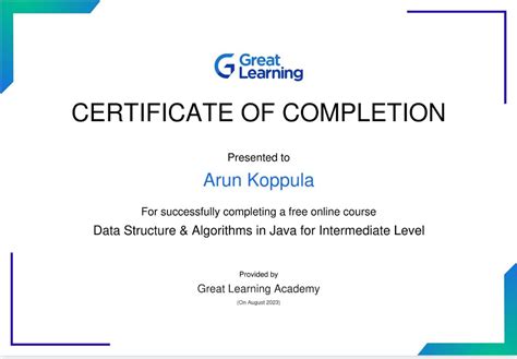 Koppula Arun On Linkedin Dsa In Java Certification