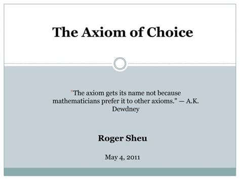 Axiom Of Choice Presentation Pptx