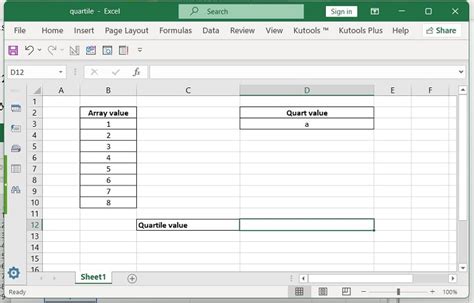 Excel Quartile Function