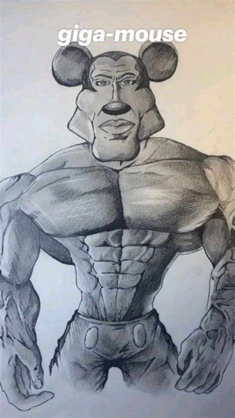 Giga Mouse Male Sketch Chad Statue