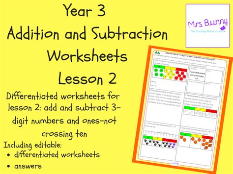 Add And Subtract 3 Digit Numbers And Ones Worksheets Year 3 Addition And Subtraction