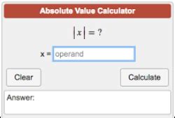 Absolute Value Calculator BizCalcs Com