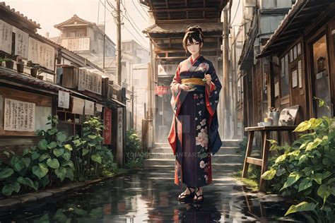 Kimono With Beautiful Female By Yomogun On Deviantart