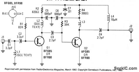 Uhf Tv Preamplifier Amplifier Circuit Circuit Diagram