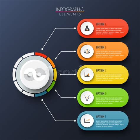 Abstract Elements Of Graph Vector Infographic Template With Label