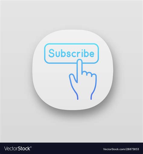 Subscribe Button Click App Icons Set Royalty Free Vector
