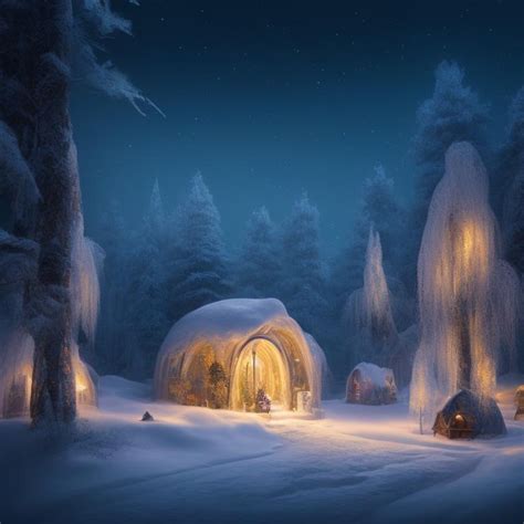 Negative Ant80 Giant Fantasy Igloo Snow Temple Forest Village Igloo