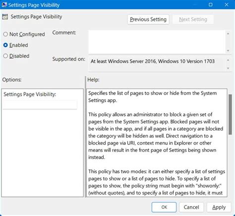How To Show Or Hide Specific Windows Settings Online Computer Tips