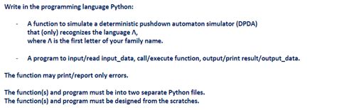 Solved Write In The Programming Language Python A Chegg Com