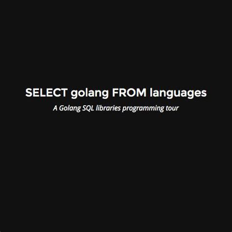 Select Golang From Languages