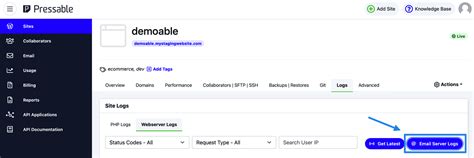 How Can I Access Web Server Error Logs With Pressable Pressable