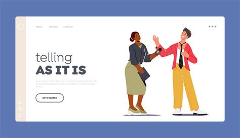 기자 인터뷰 정치인 또는 사업가 방문 페이지 템플릿 Tv 리포터 캐릭터 발표 속보 Live Event에 대한 스톡 벡터 아트 및 기타 이미지 Live Event 남자