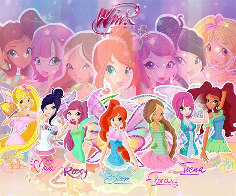 Download Short Hair Purple Hair Brown Hair Red Hair Blonde Tecna Winx
