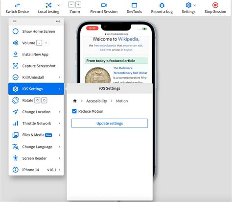 Access Accessibility Settings On Browserstack Real Ios Devices Using App Live Browserstack Docs