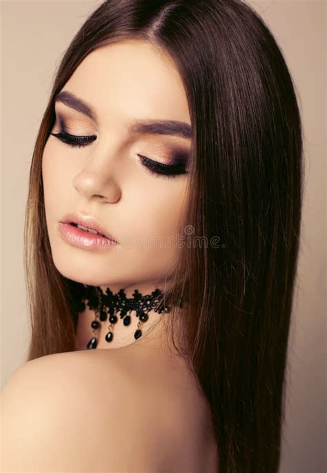 Gorgeous Girl With Evening Makeup And Accessories Stock Image Image