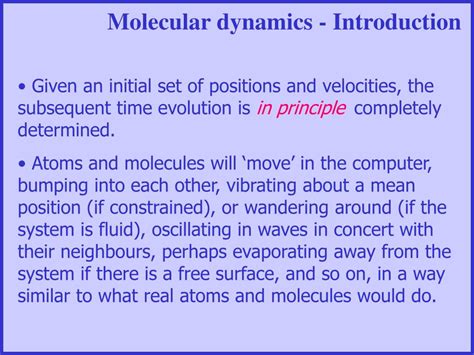 Ppt Molecular Dynamics Simulations An Introduction N Gautham