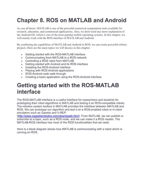Communication Between Matlab Ros Toolbox And Ros Network Pdf