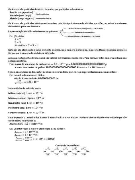 Físico Química 10º Ano Pdf Átomos Mol Unidade