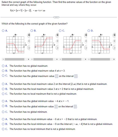 Select The Correct Graph Of The Following Function