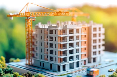 Under Construction Multifloor Residential Building Project Model For Real Estate Investment
