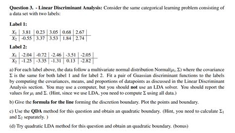 Question A To C Only Use Python If Necessary LDA Chegg Com