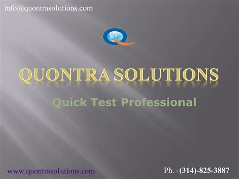Qtp Manual Testing Tutorials By Quontrasolutions Ppt