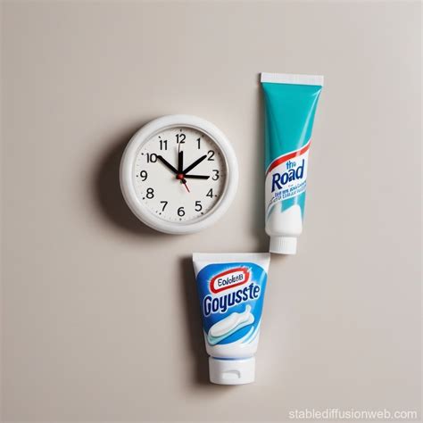 Toothpaste Tube And Clock Scene Stable Diffusion Online